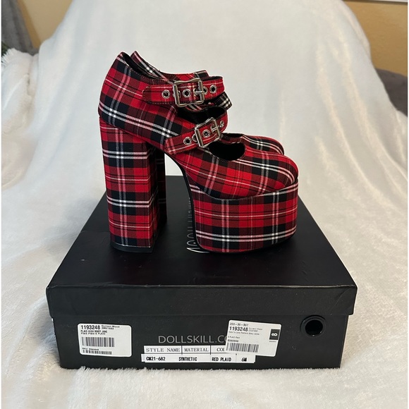 Current Mood | Shoes | Dolls Kill Current Mood Hate To Love Red Plaid ...